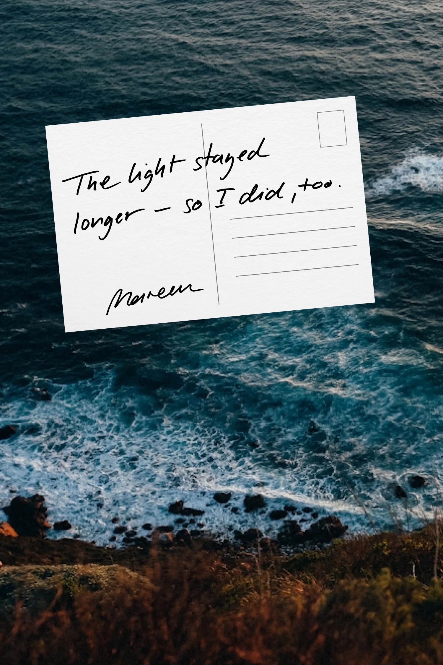 The coast at dusk: chocolate-lilac